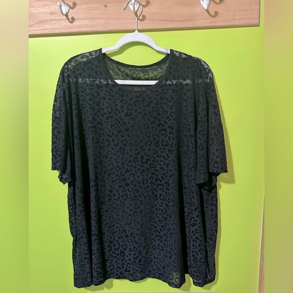 SHEIN | Tops | Shein Xl Sheer Black Leopard Print Tshirt | Poshmark